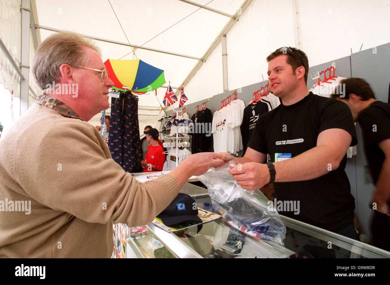 Athletics merchandise stall hi-res stock photography and images - Alamy