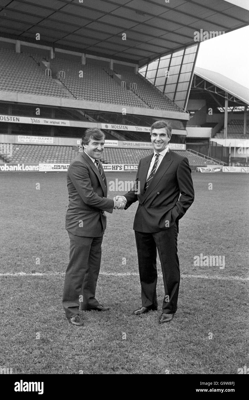 Terry Venables, the new Tottenham Hotspur manager shakes hands with ...