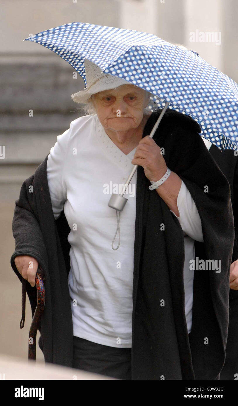 Dorothy Evans arrives at Cardiff Crown Court, where she is due to be ...