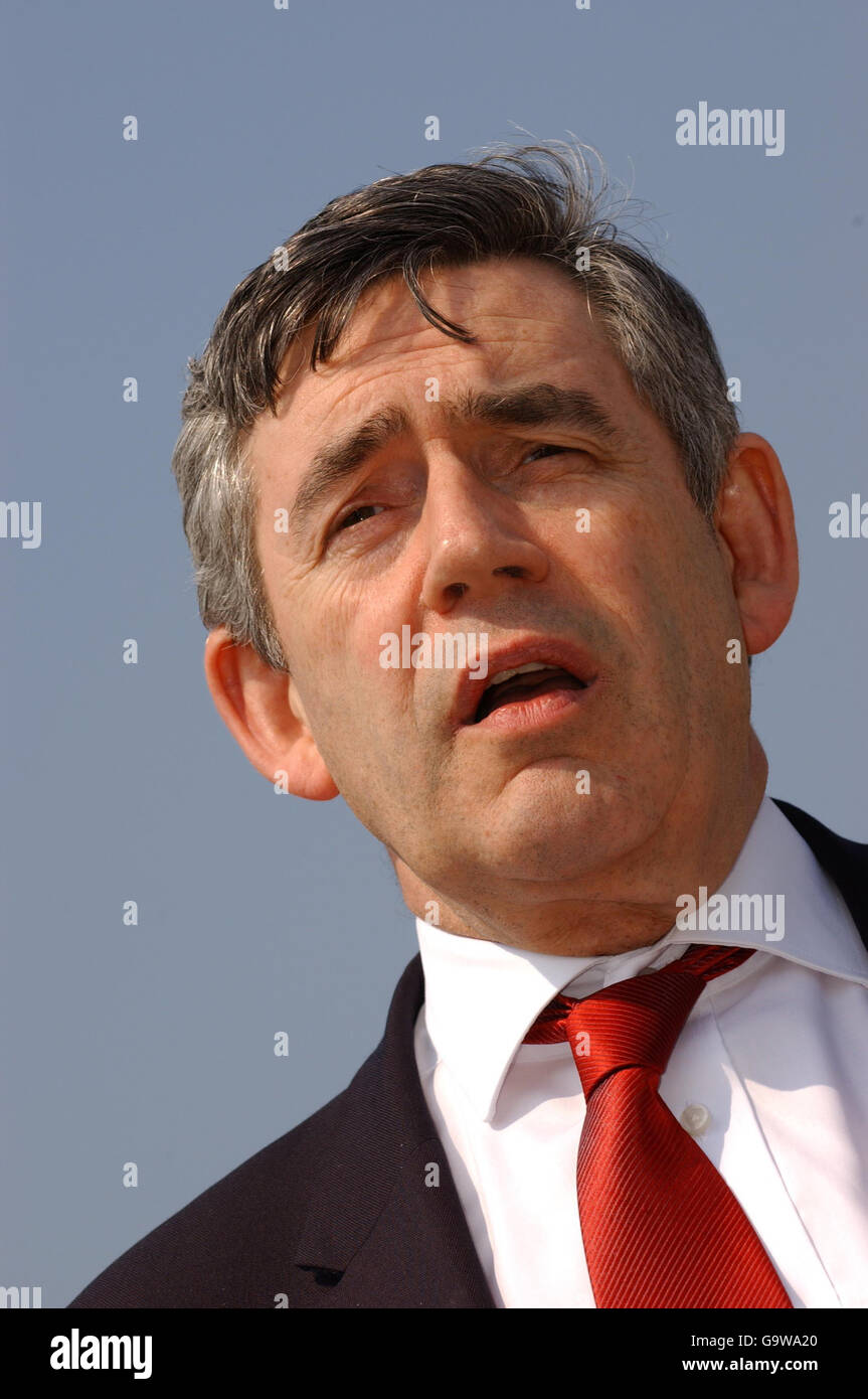 Chancellor Gordon Brown during a visit to Llanishen Fach Primary School ...