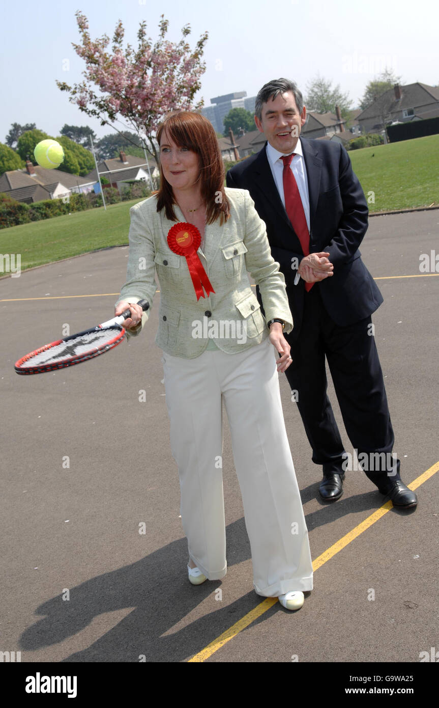 Brown visits Cardiff school Stock Photo - Alamy