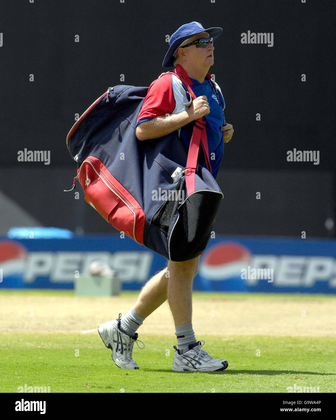 England coach Duncan Fletcher leaves training to return to the pavilion ...