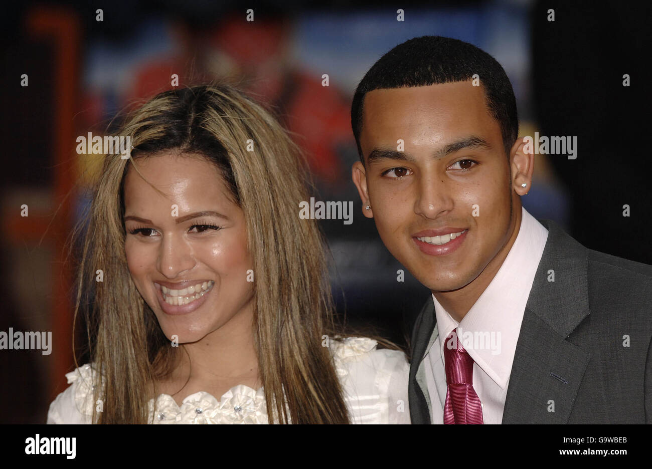 Theo Walcott and his sister arrive for the Gala UK Premiere of Spider ...