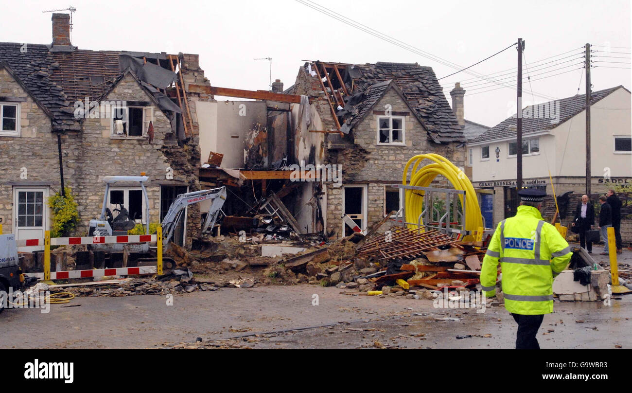 Gas explosion destroys Wiltshire house Stock Photo - Alamy
