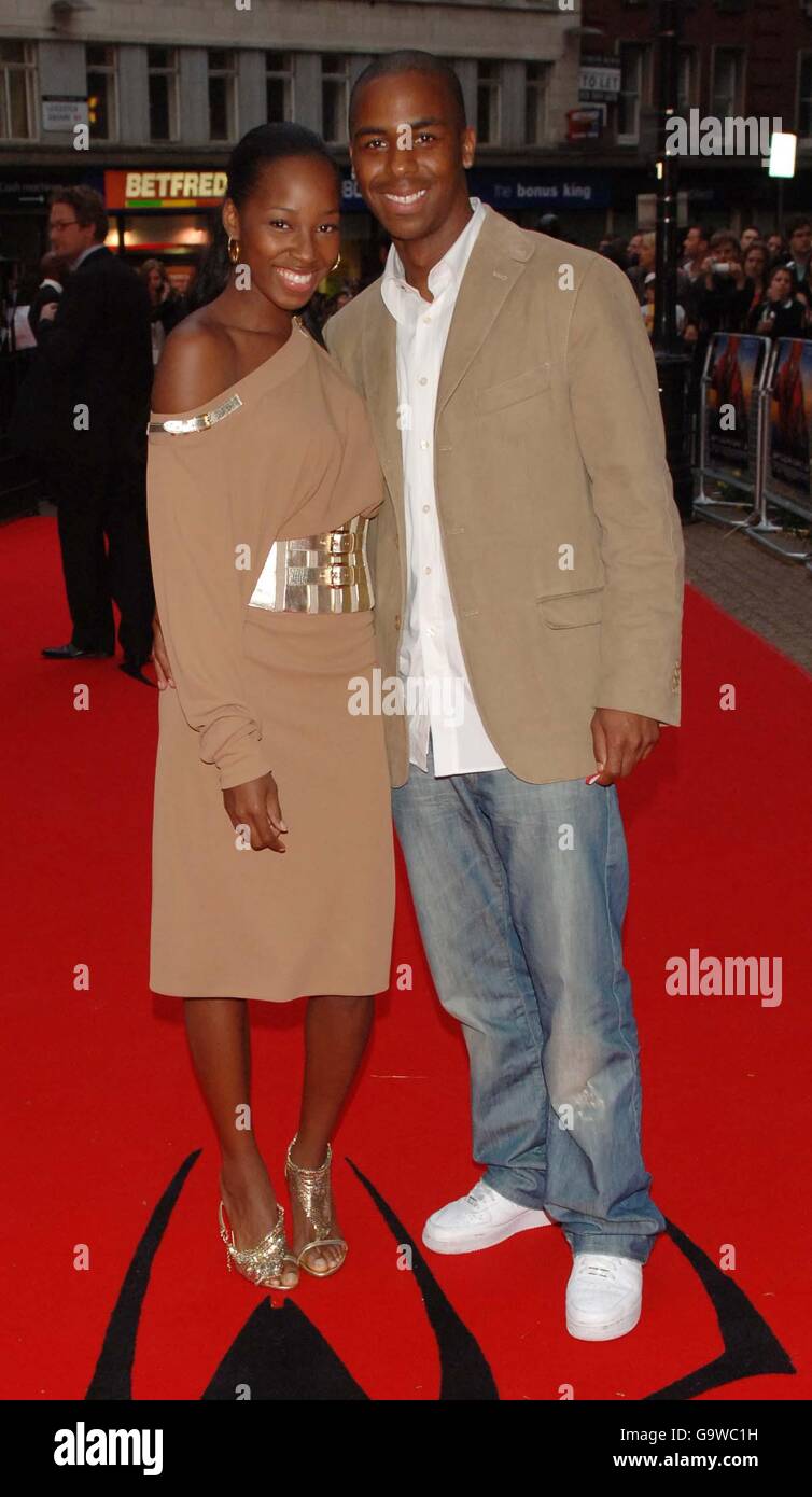 Jamelia and boyfriend Darren Byfield arriving for the UK Gala Premiere ...
