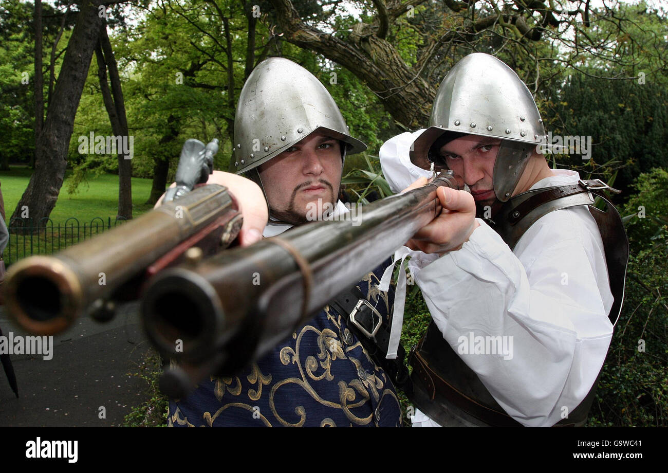 From left, Andrew Mattison and Lee Kernaghan dressed as Border Reivers ...