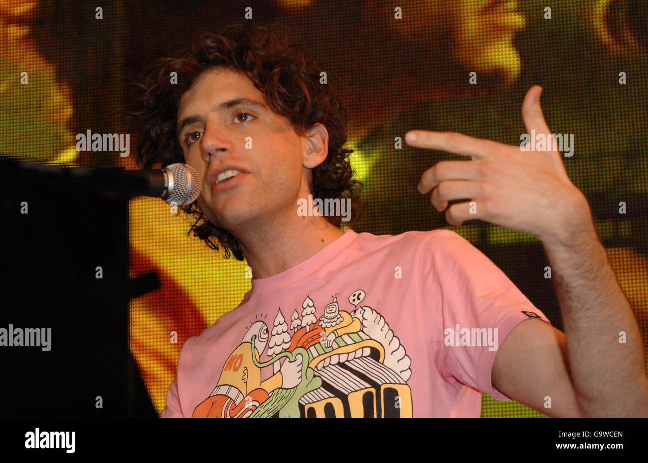 Mika HMV instore gig - London. Mika performs during a signing session ...
