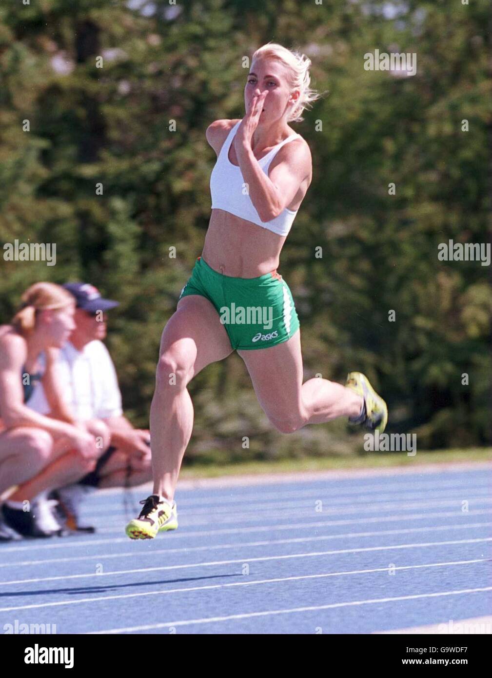 Great Britain's Sarah Reilly trains at the Fowler Athletic Park in St ...