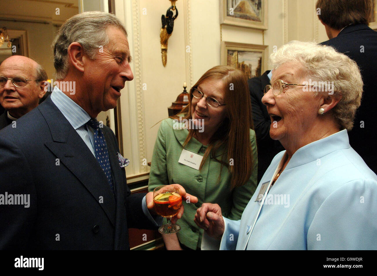 The Prince of Wales talks to Linda Donaldson, centre, and Sheila ...