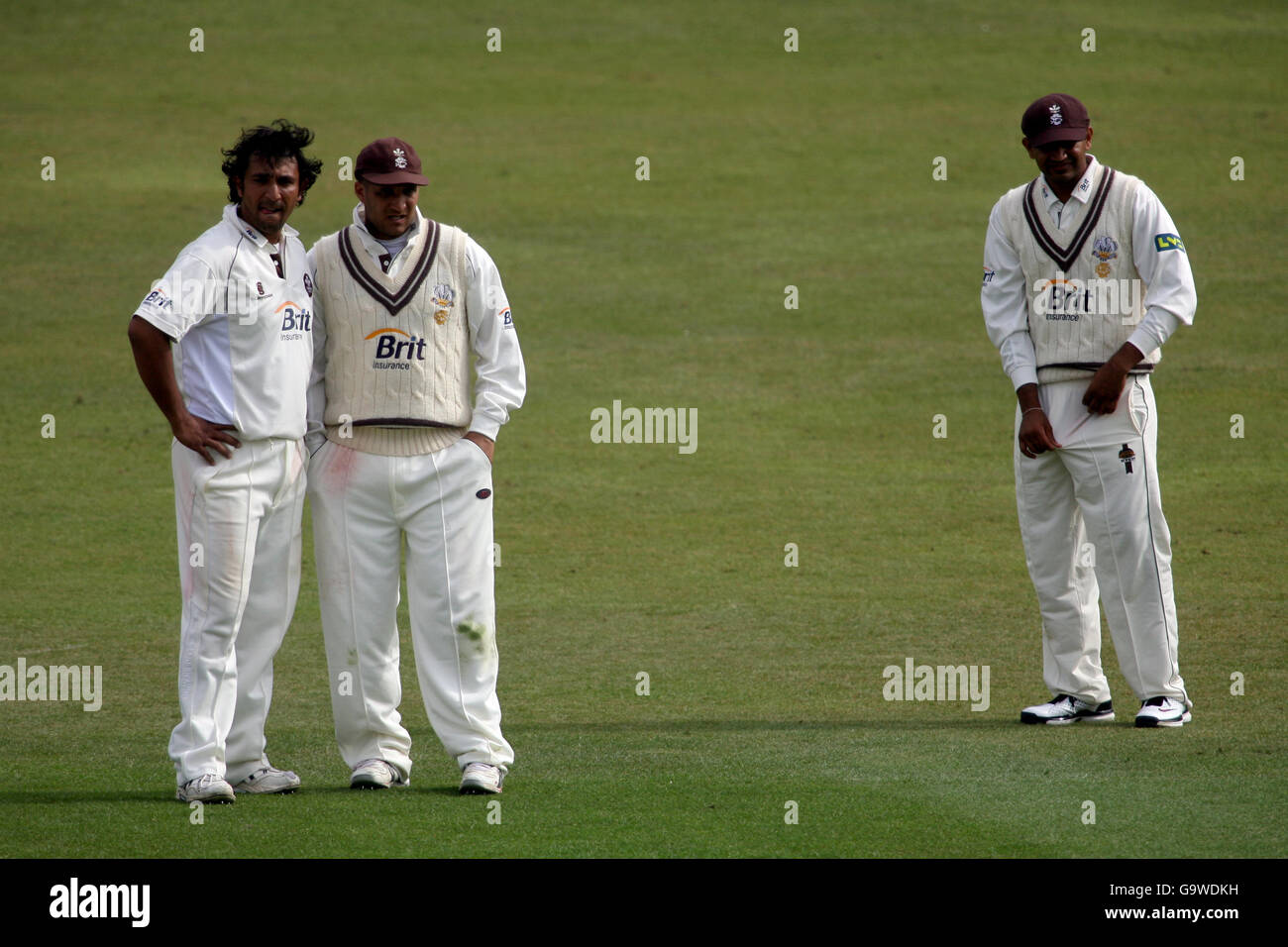 Surrey's Azhar Mahmood (l), Mark Butcher (c) and Nayan Doshi (r Stock ...