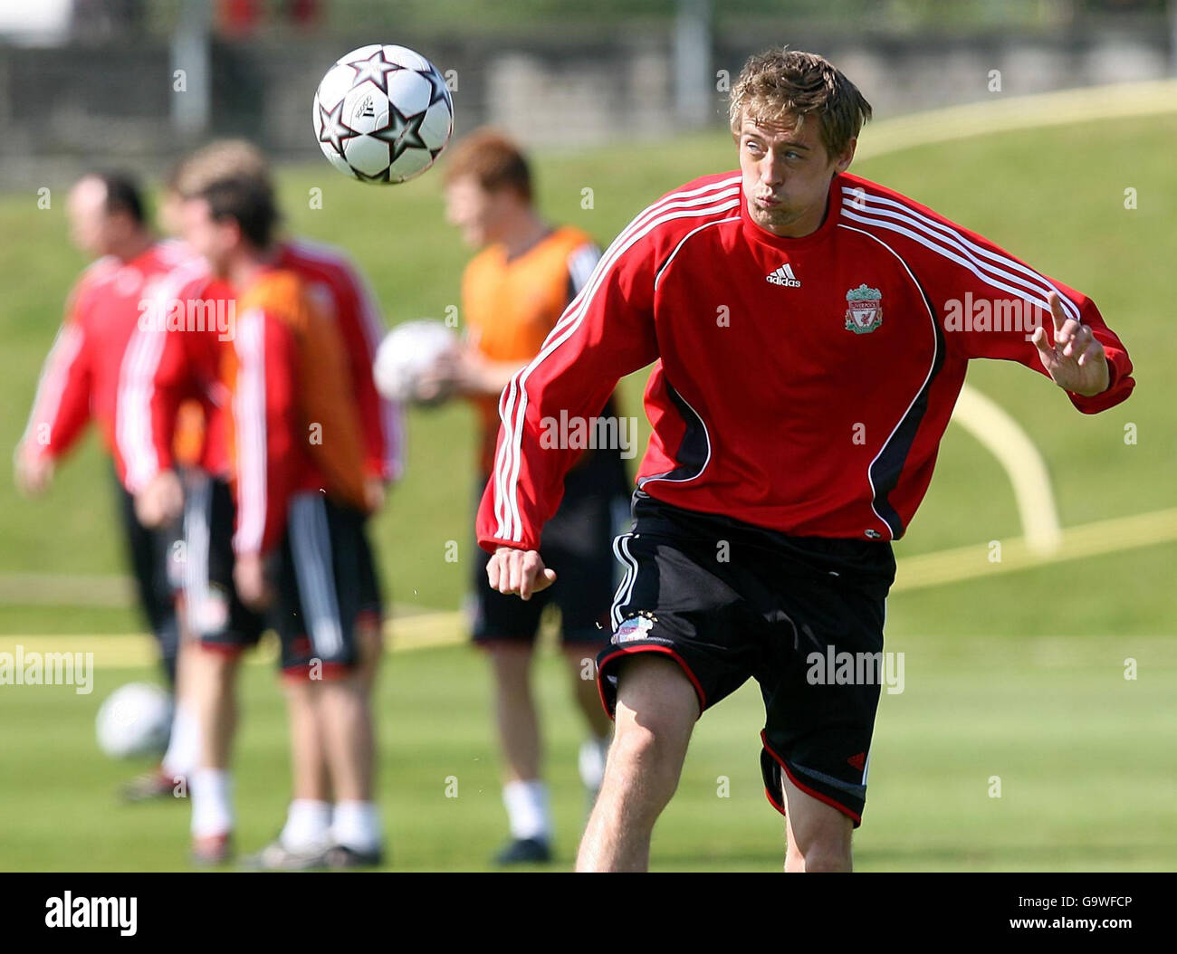 Liverpool's Peter Crouch during a training session at Melwood ...
