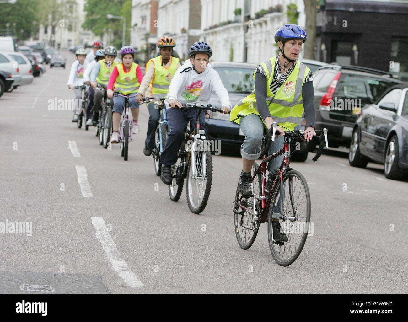 Bikeability introduced into London schools. Bikeability instructor Pat ...