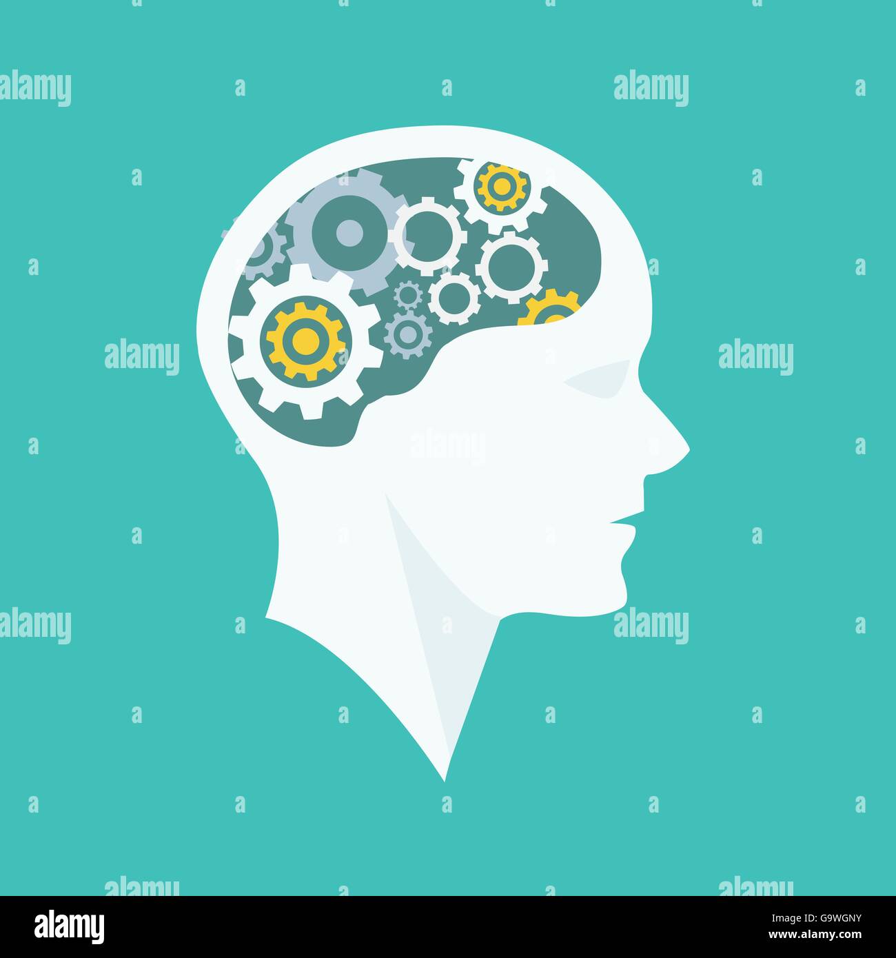 Open head ideas illustration Stock Vector Images - Alamy