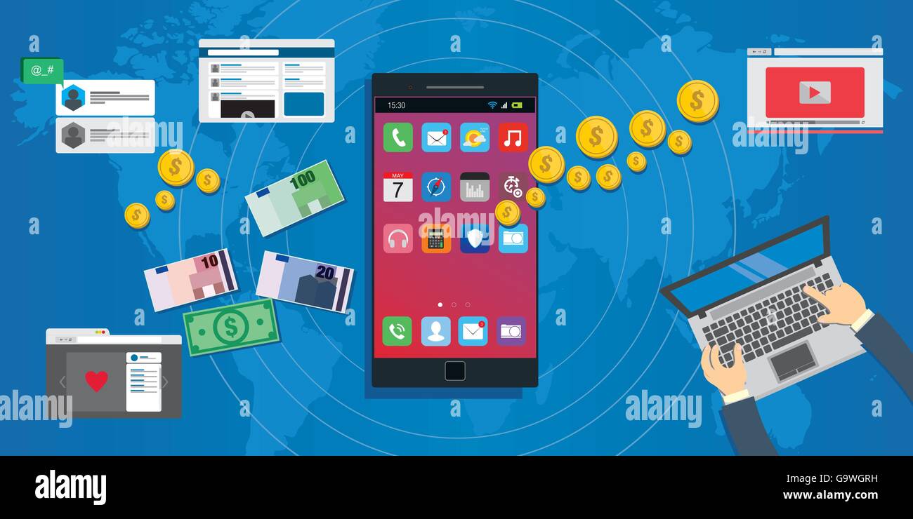 Apps Economy Mobile Application Development Ecosystem Concept