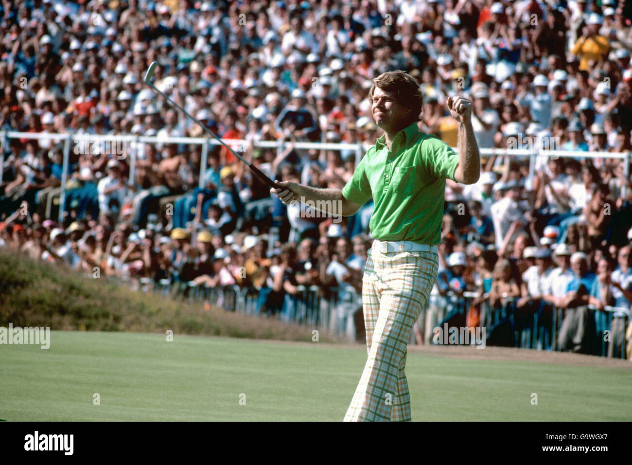 Golf - The Open Championship - Turnberry. Tom Watson (U.S.A.) raises ...