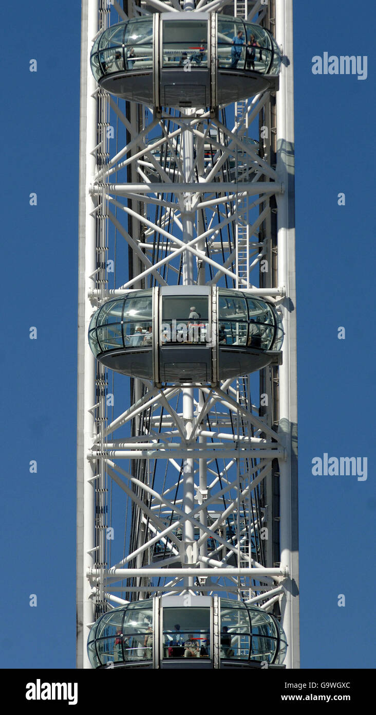 People inside a pod on the London Eye, also known as the Millennium ...