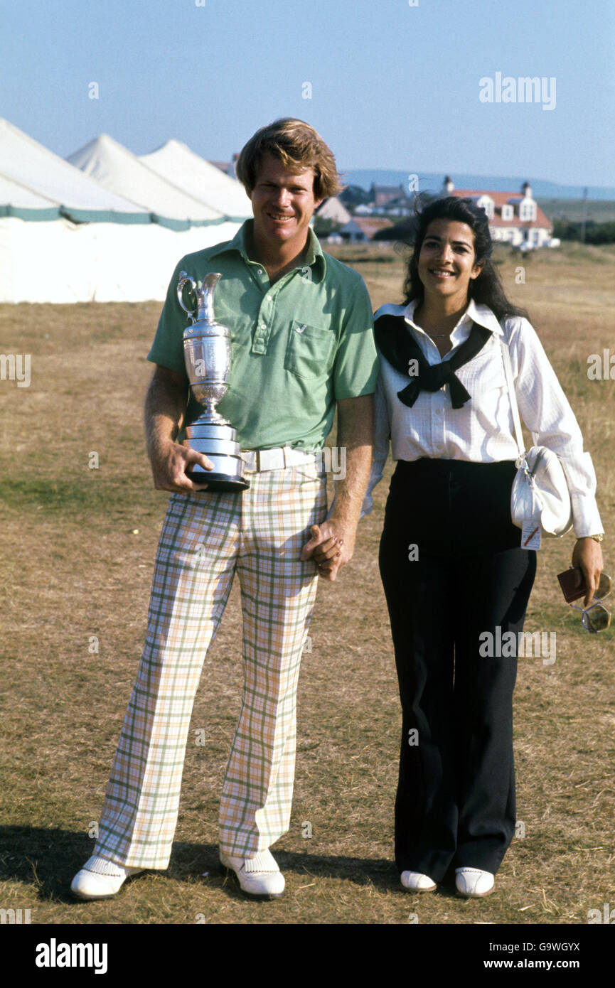 Tom Watson (U.S.A.) with his wife Linda after winning the Open Golf ...
