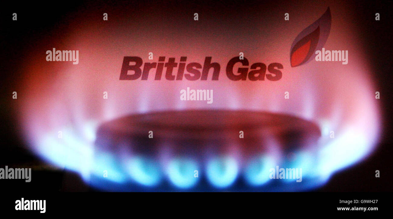 British Gas. A British Gas bill is seen behind a burning gas hob Stock ...