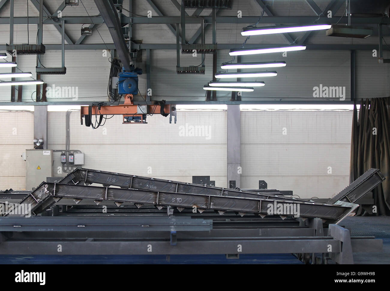 various elements of steel structures for further assembly Stock Photo ...