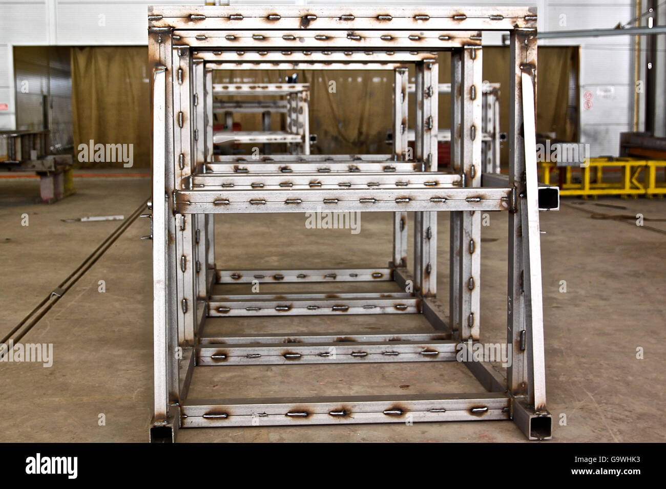 various elements of steel structures for further assembly Stock Photo ...