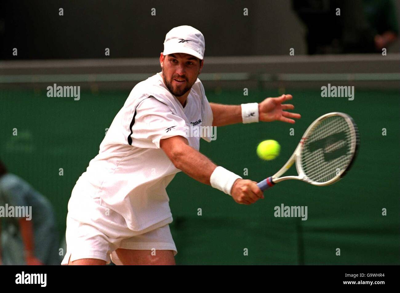 Tennis - Wimbledon 2001 - Quarter Finals. Pat Rafter in action against ...