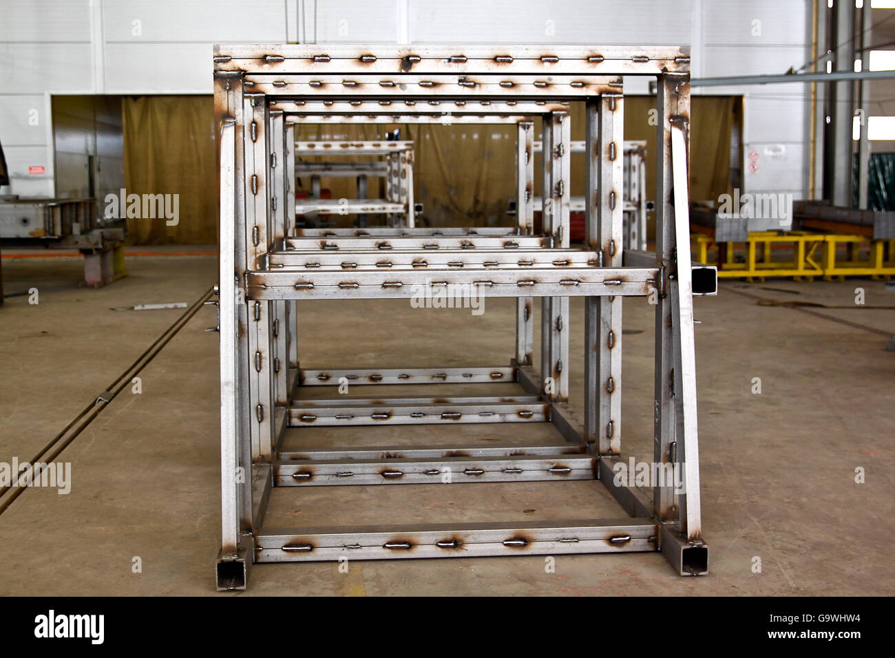 various elements of steel structures for further assembly Stock Photo ...