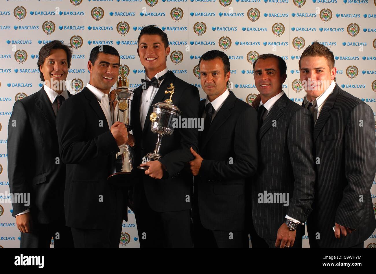 Manchester United's Cristiano Ronaldo with his PFA Young Player of the ...