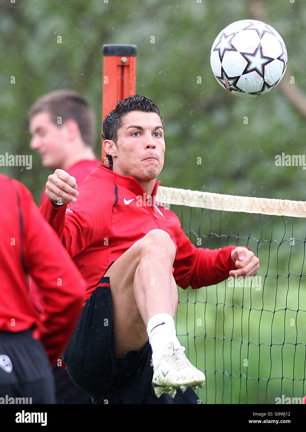 Manchester uniteds cristiano ronaldo in training hi-res stock ...