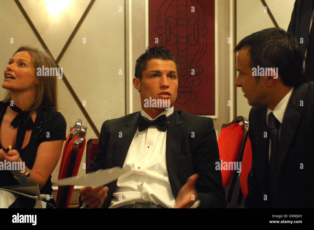 Manchester United's Cristiano Ronaldo before collecting the PFA Young ...