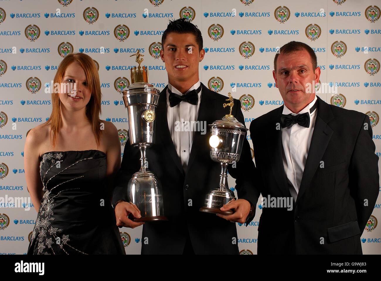 Manchester United's Cristiano Ronaldo with his PFA Young Player of the ...