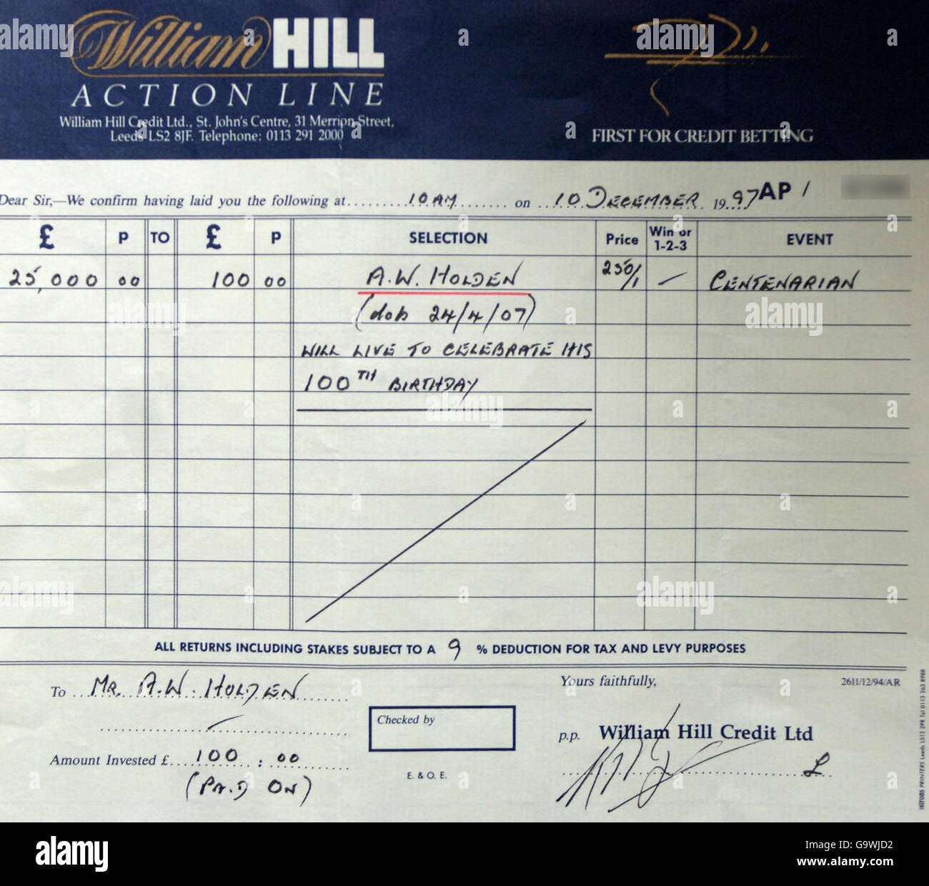 Betting receipt hi-res stock photography and images - Alamy