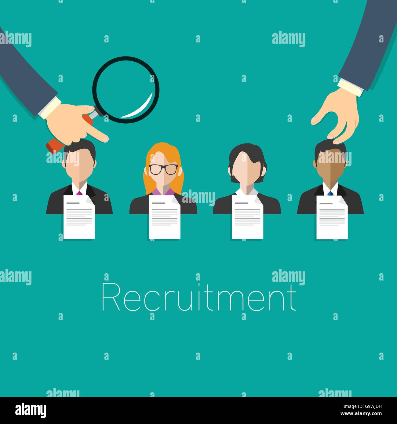 employee recruitment concept vector illustration Stock Vector Image ...
