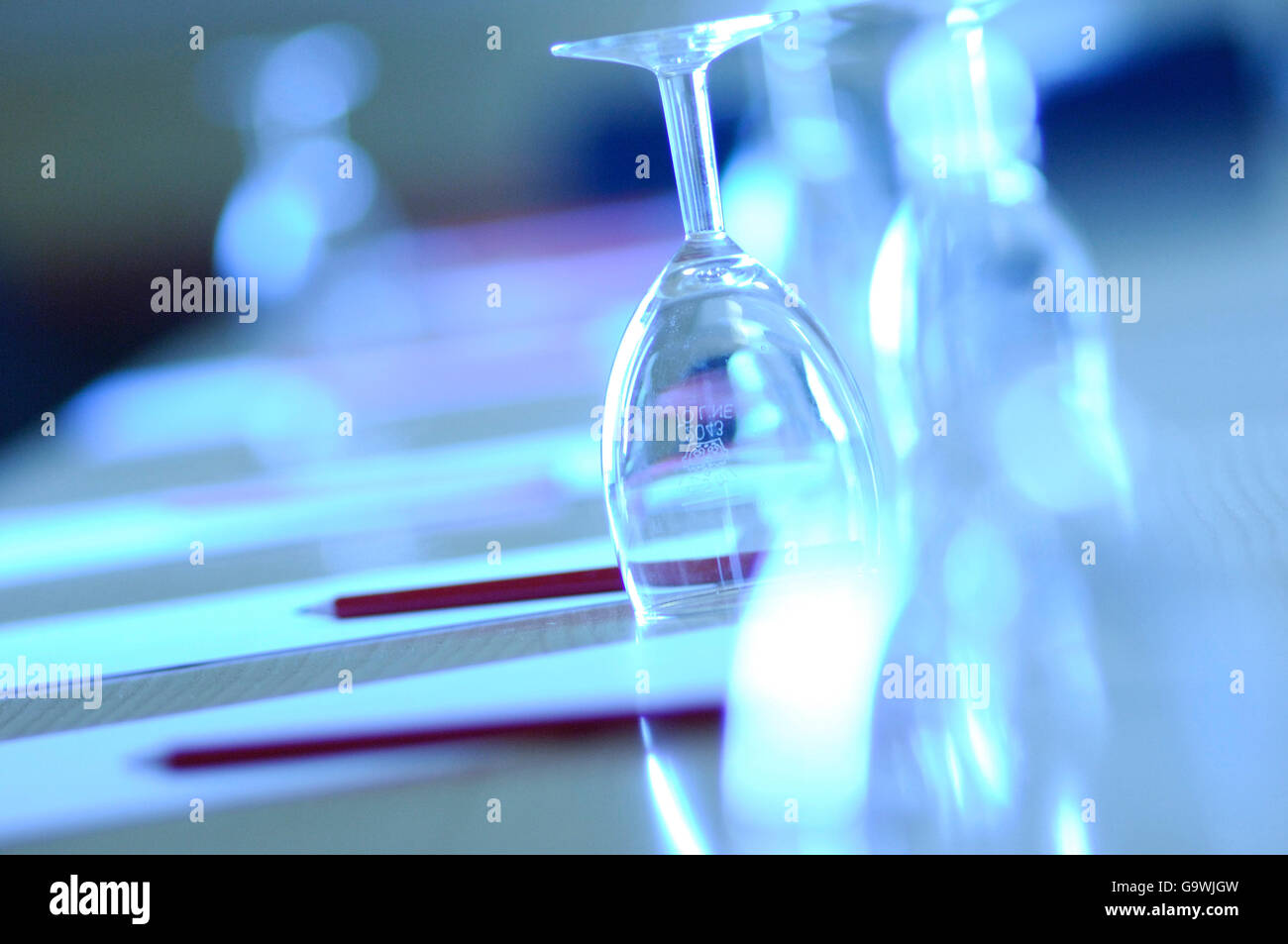 Conference table water glasses set hi-res stock photography and images ...