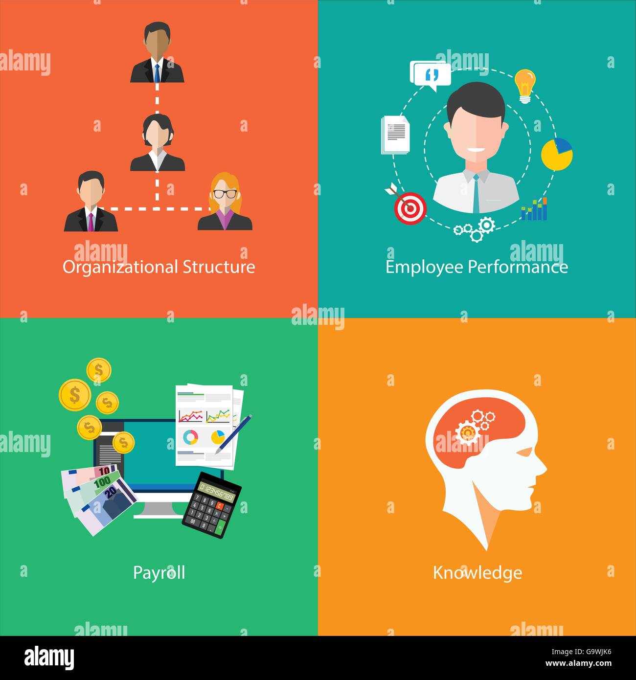 human resource icons collection illustration Stock Vector Image & Art ...