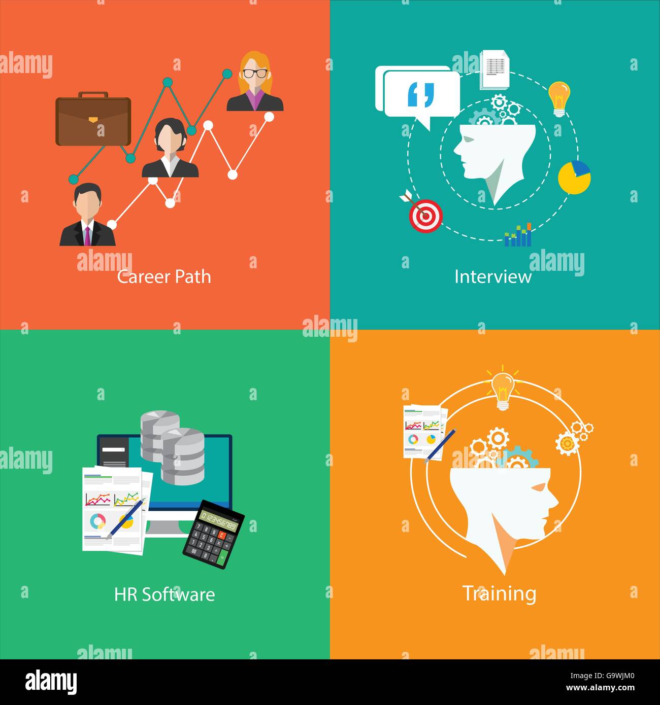 human resource icons collection illustration Stock Vector Image & Art ...