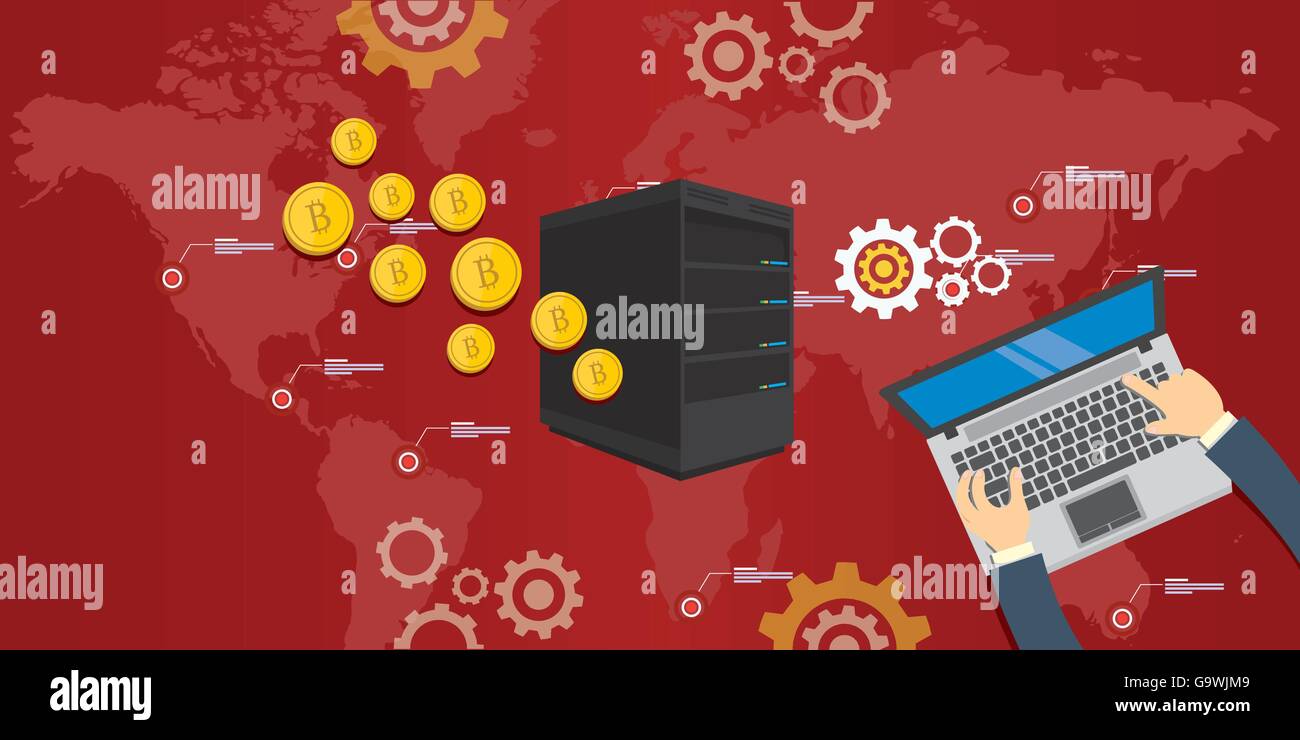 Bitcoin mining server working hi-res stock photography and images - Alamy