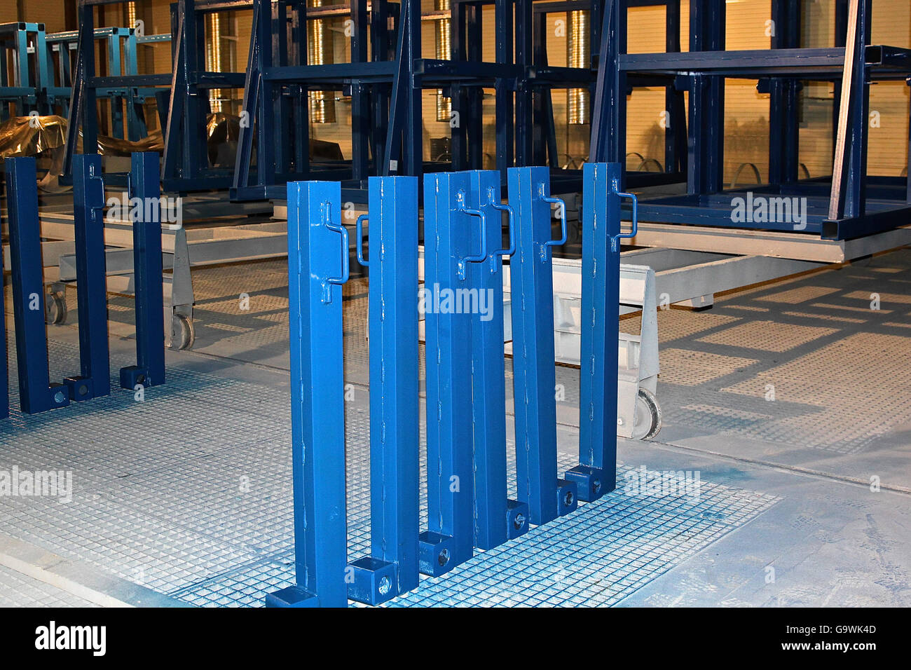 various elements of steel structures for further assembly Stock Photo ...