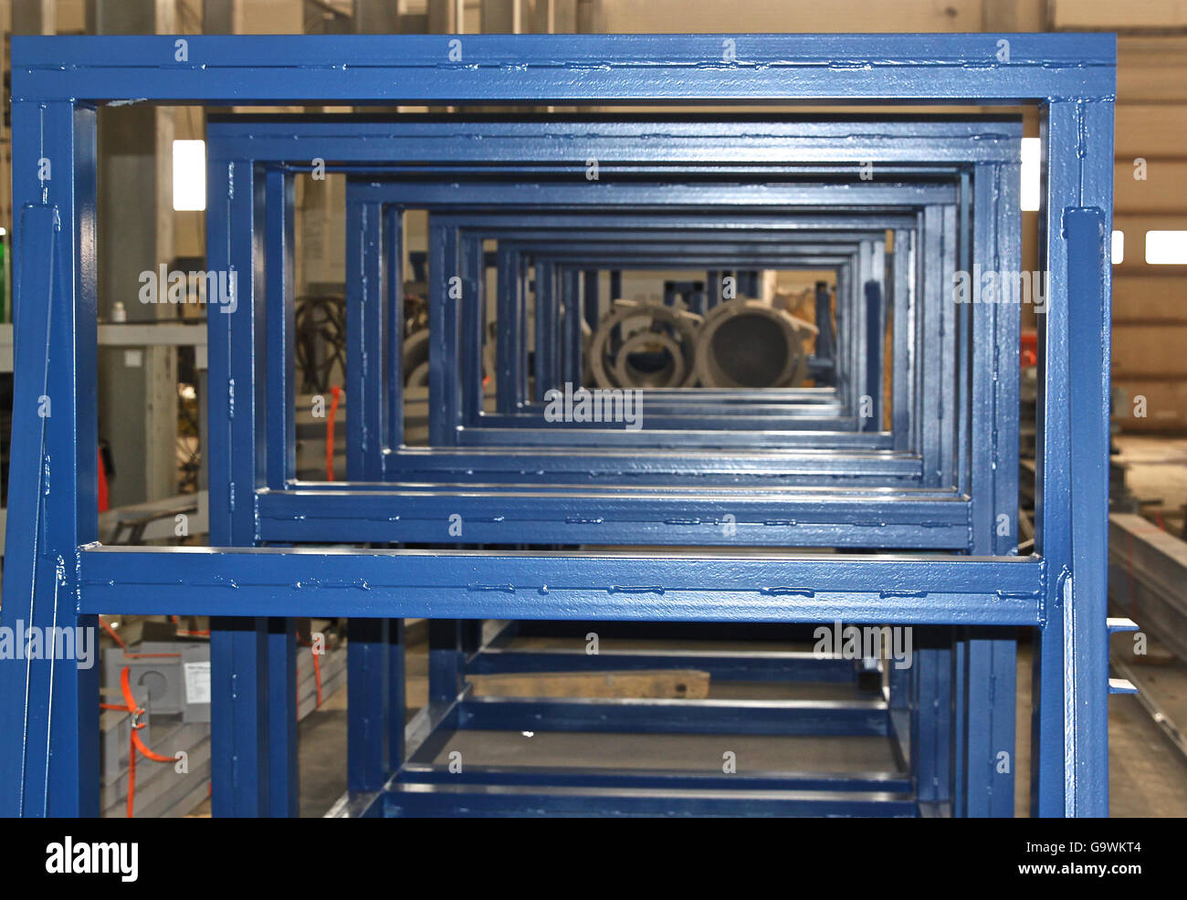 various elements of steel structures for further assembly Stock Photo ...