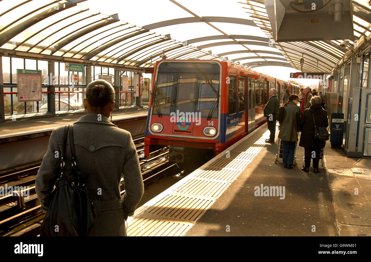 DLR Transport stock. The Docklands light railway in East London Stock ...
