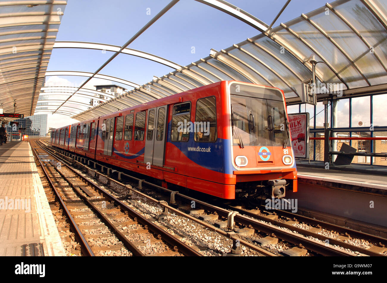 DLR Transport stock. The Docklands light railway in East London Stock ...