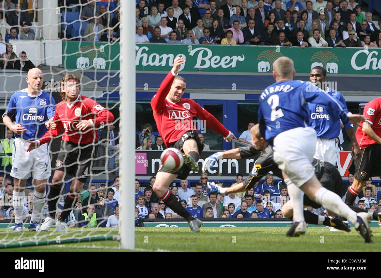 Manchester uniteds john oshea scores their first goal hi-res stock ...