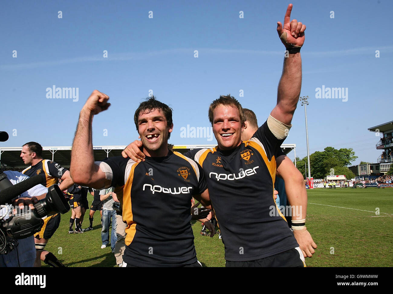Worcester's Pat Sanderson (left) and Kai Horstmann celebrate their ...