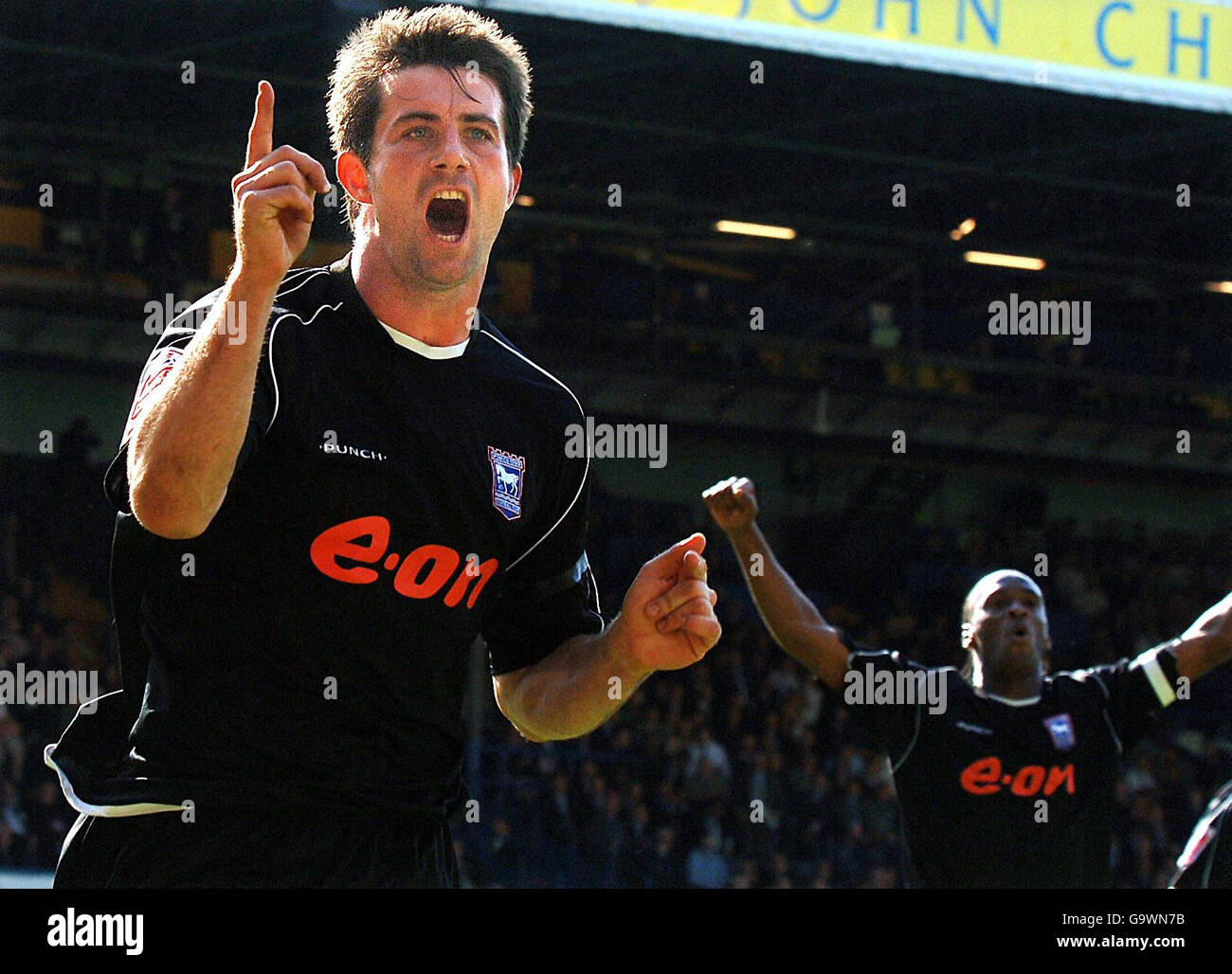 Alan Lee of Ipswich Town celebrates his goal that gave his team a draw ...