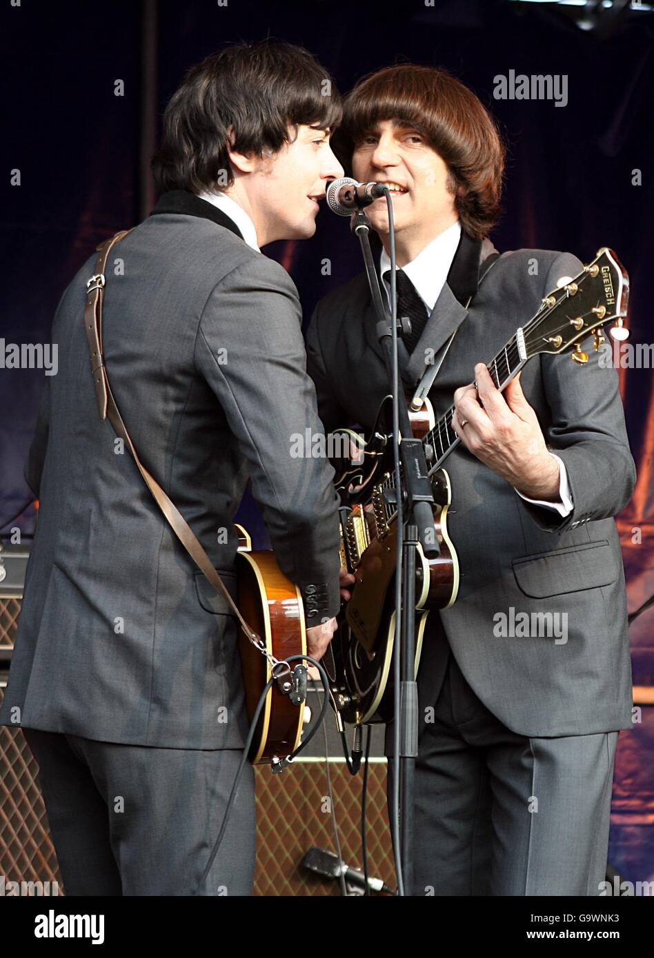 The Bootleg Beatles perform on stage during a concert after the final ...