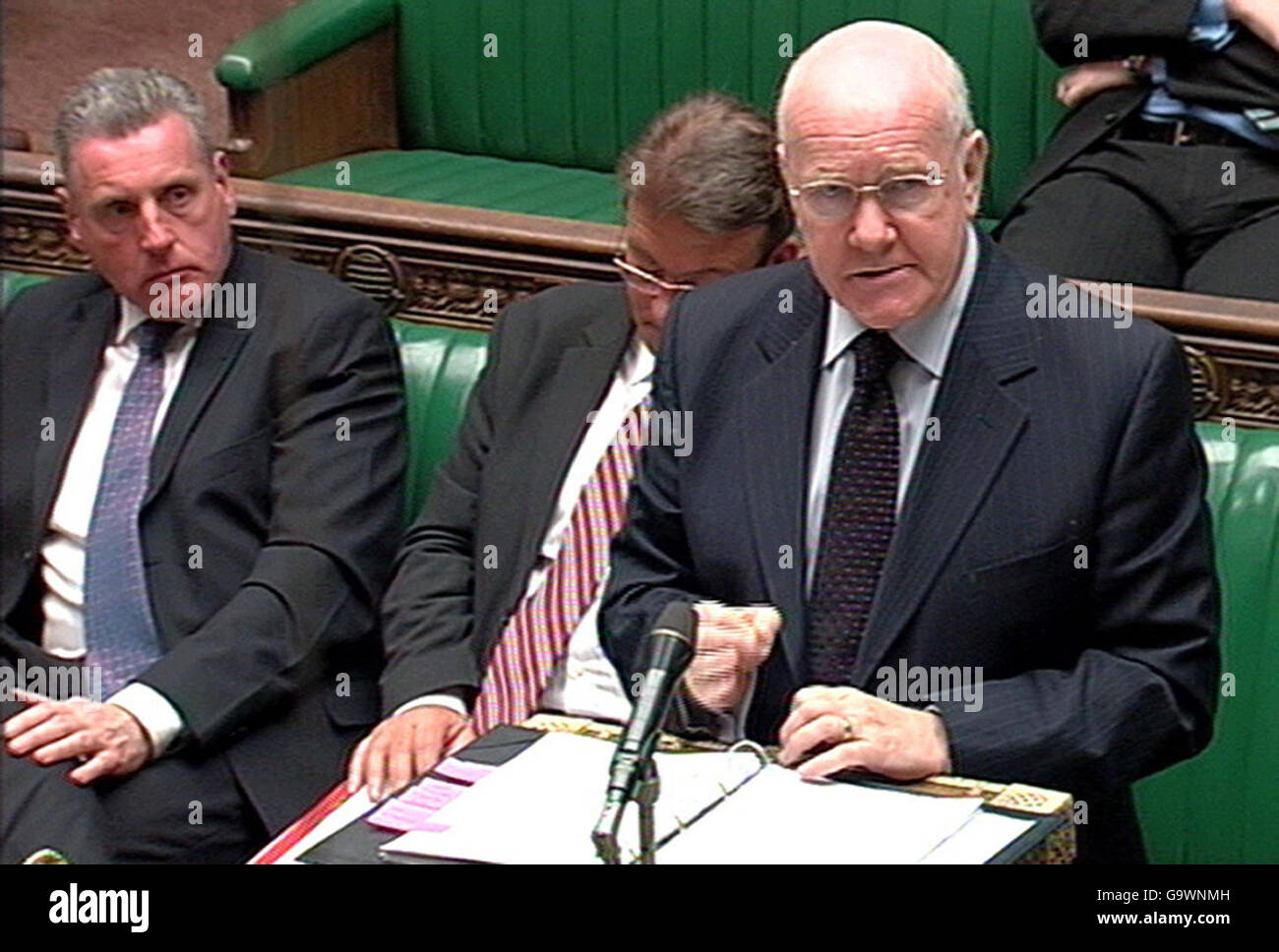 Home secretary john reid speaking in the house of commons hi-res stock ...
