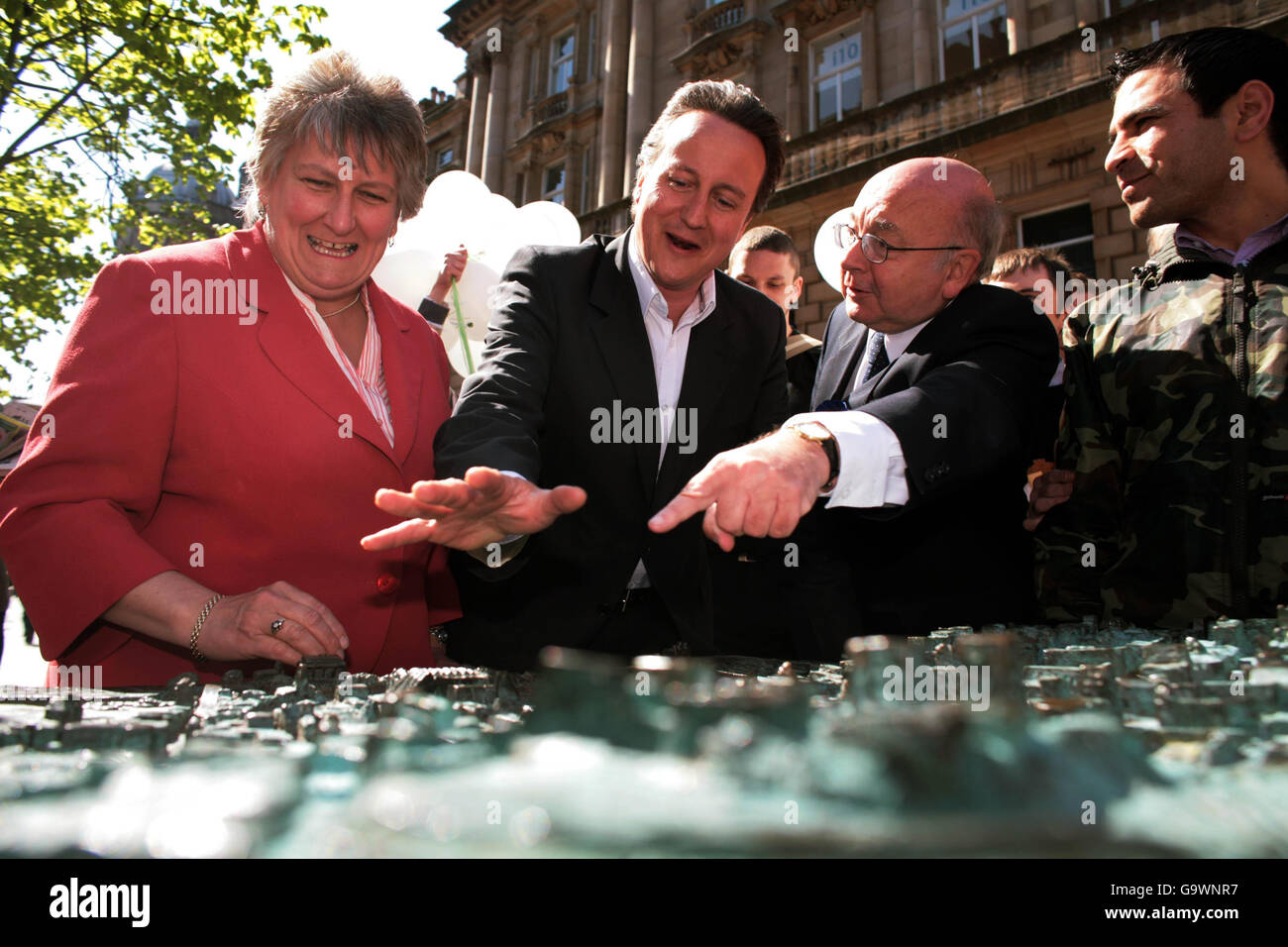 Cameron on election campaign Stock Photo - Alamy