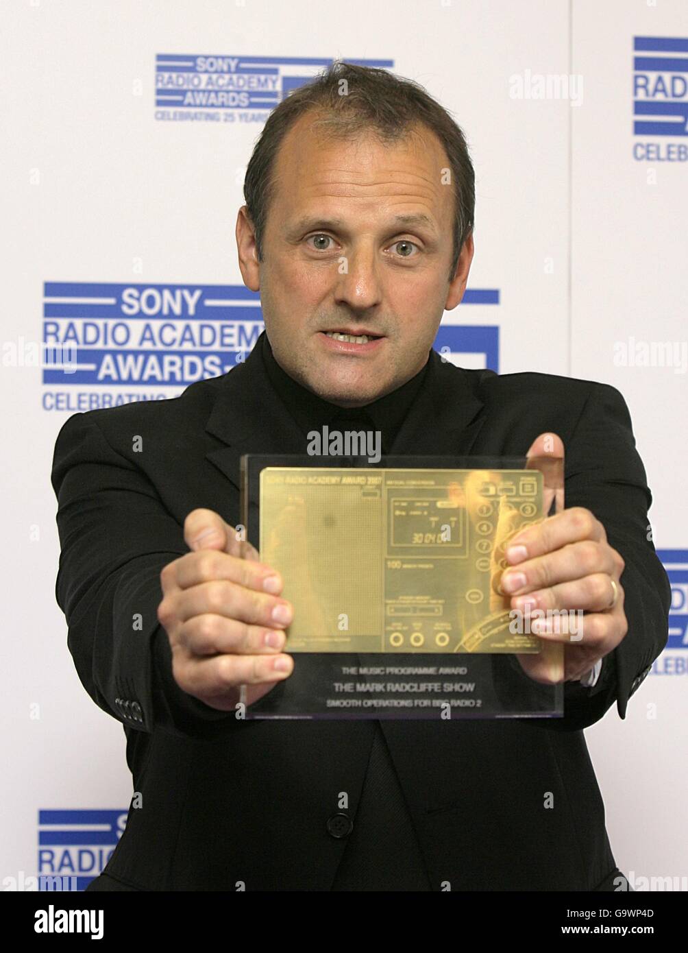 The winner of The Music Programme Award, Mark Radcliffe at the Sony ...