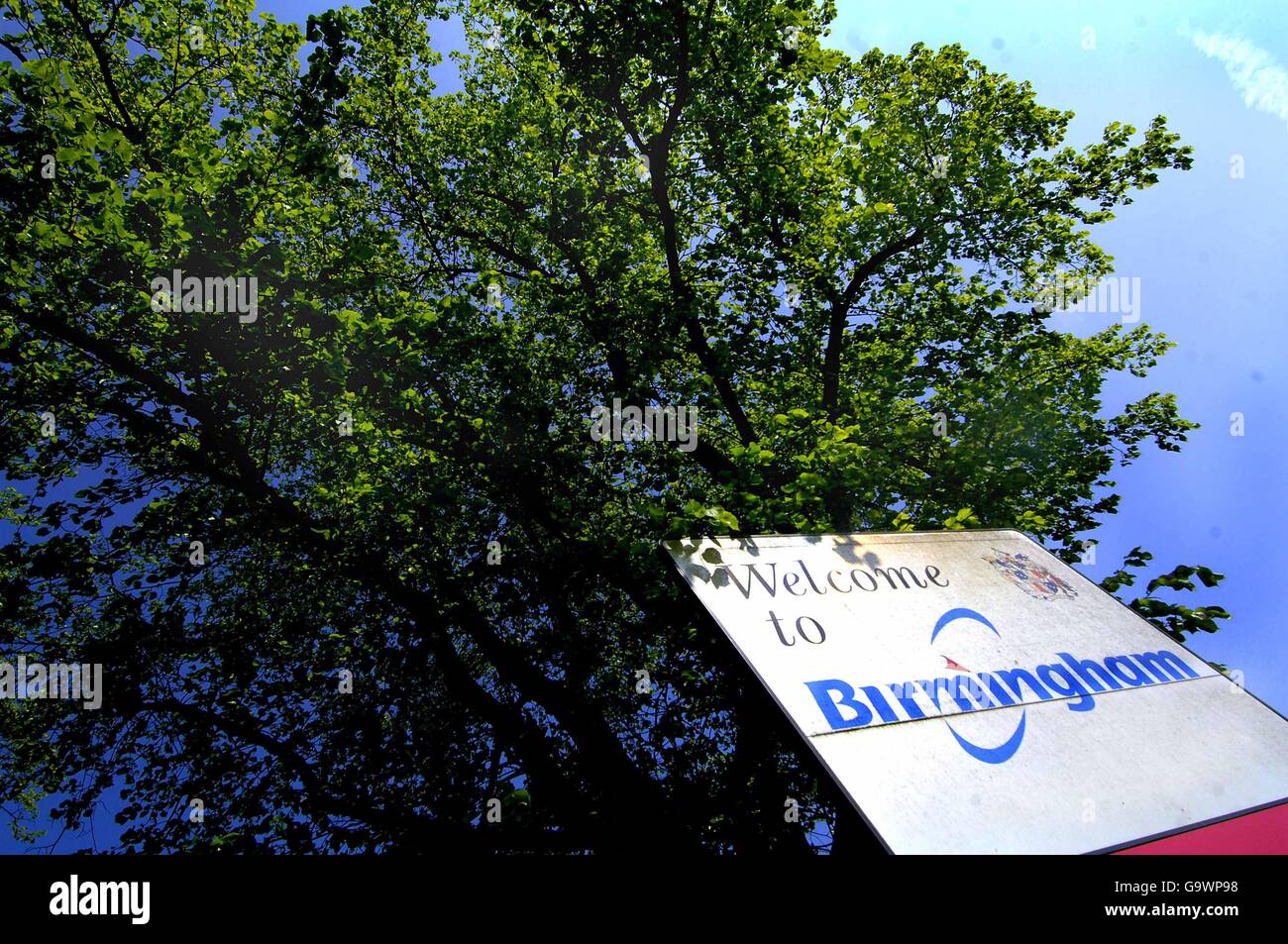 Birmingham scenes. Welcome to Birmingham sign Stock Photo - Alamy