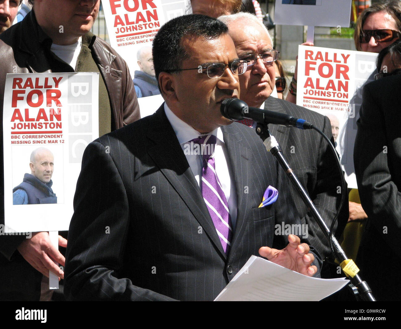 Rally for release of Alan Johnston Stock Photo - Alamy