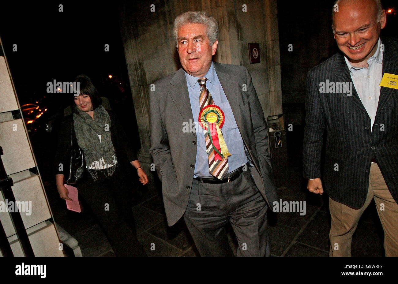 Wales' First Minister Rhodri Morgan arrives at City Hall in Cardiff for ...